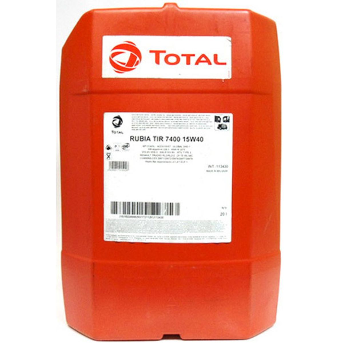 huile moteur TOTAL Rubia 7400 15W40 20L | motointegrator