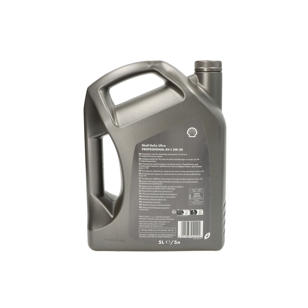 Aceite de motor SHELL Helix Professional Ultra AV-L 5W30 5L ...