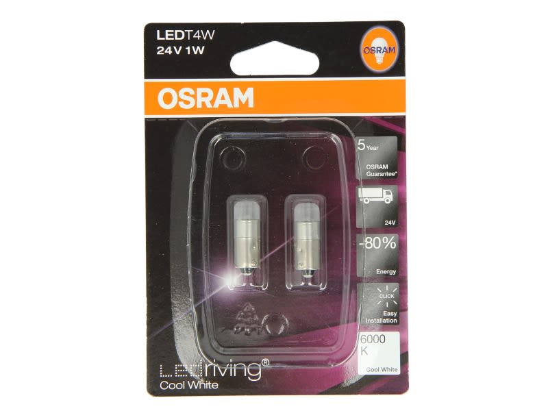Żarówka LED T4W OSRAM 2szt., 24V, 1W Ledriving Premium - Sklep Inter Cars