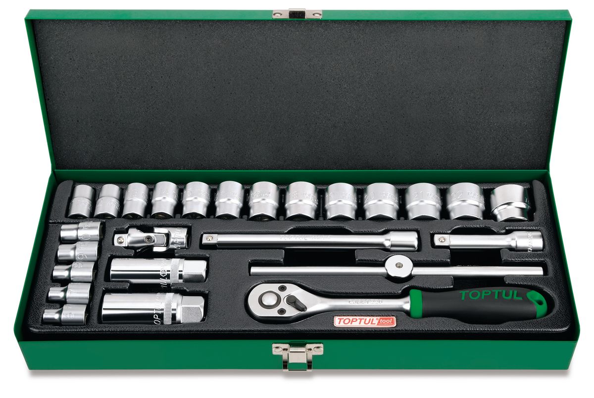 Steckschlüsselsatz TOPTUL 3/8" 25 Stück | motointegrator